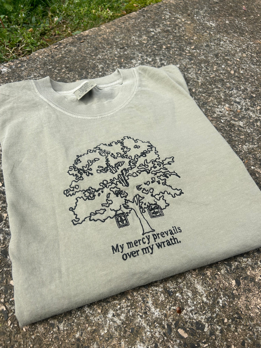 My Mercy Prevails Over My Wrath" Embroidered T-Shirt | Inspired by The ...